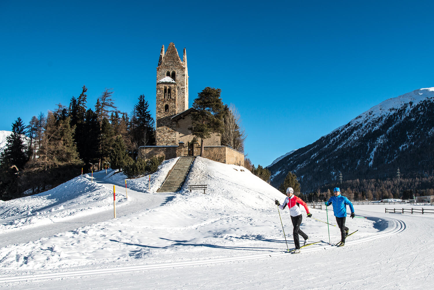 Langlaufen im Schweizer Engadin - Hotel Cervus St. Moritz